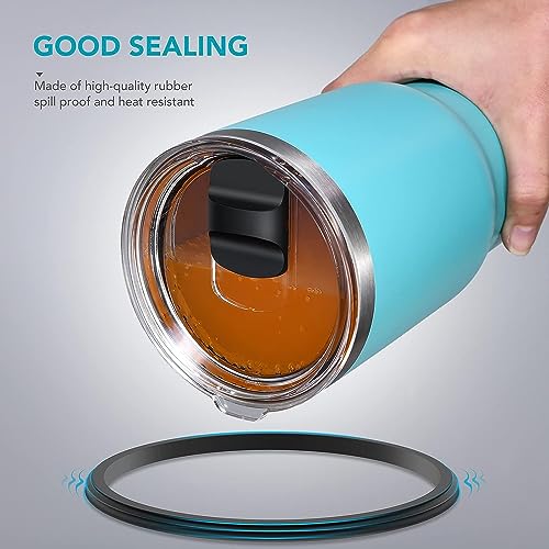 Magnetic Tumbler Lid - Fits Rambler, Ozark Trail, Old Style Rtic,Replacement Magnetic Slider, Magnetic Spill Proof Tumbler Cover (30oz, 2Pcs Black/Blue)