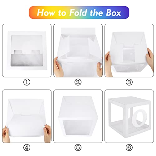 RUBFAC One Boxes for 1st Birthday, First Birthday Decorations for Boy Girls, 3pcs Baby Shower Boxes with 24pcs Balloons ‘ONE’ ‘TWO’ Letters for Birthday Backdrop, Cake Smash Photo Props