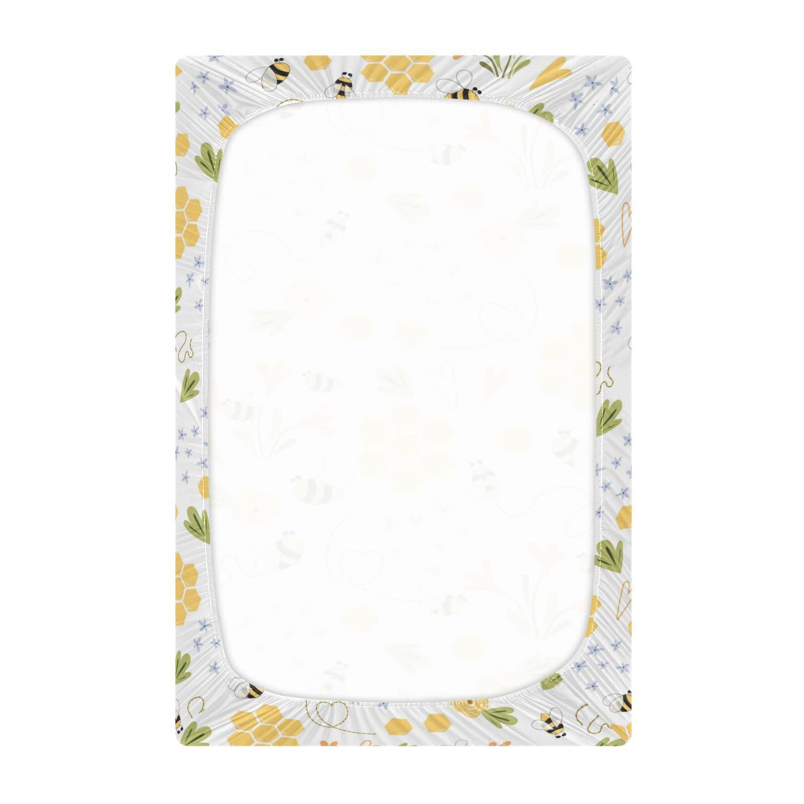 Floral Bee Fitted Crib Sheet for Girls and Boys,Soft Breathable Baby Sheet for Standard Size Crib Mattress 21164184