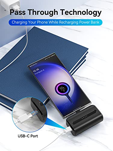 LVFAN USB C Portable Charger, 6600mAh Mini Power Bank Fast Charging, Portable Phone Charger Backup Battery for iPhone 15/15 Plus/15 Pro/15 Pro Max, Samsung S24/23/22, Android Device, and More