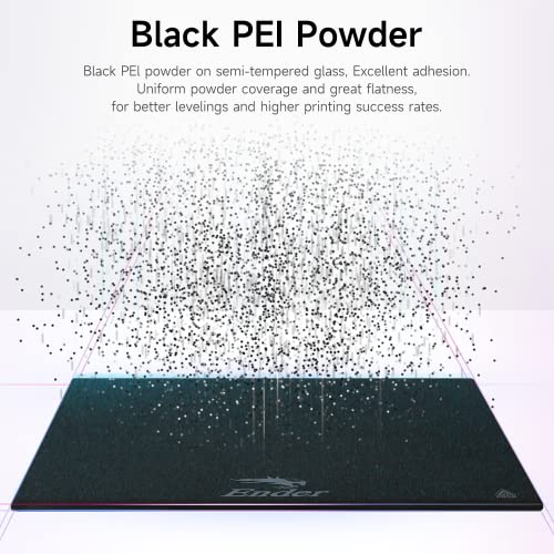 Creality Ender 3 PEI Glass Bed, Upgrade Textured 235x235mm 3D Printer Platform Black PEI Powder Coated Tempered Glass Heated Bed Build Plate for Ender-3 S1/3 S1 Pro/5S1 Ender-3 Neo/3 V2 Neo/3 V3 SE