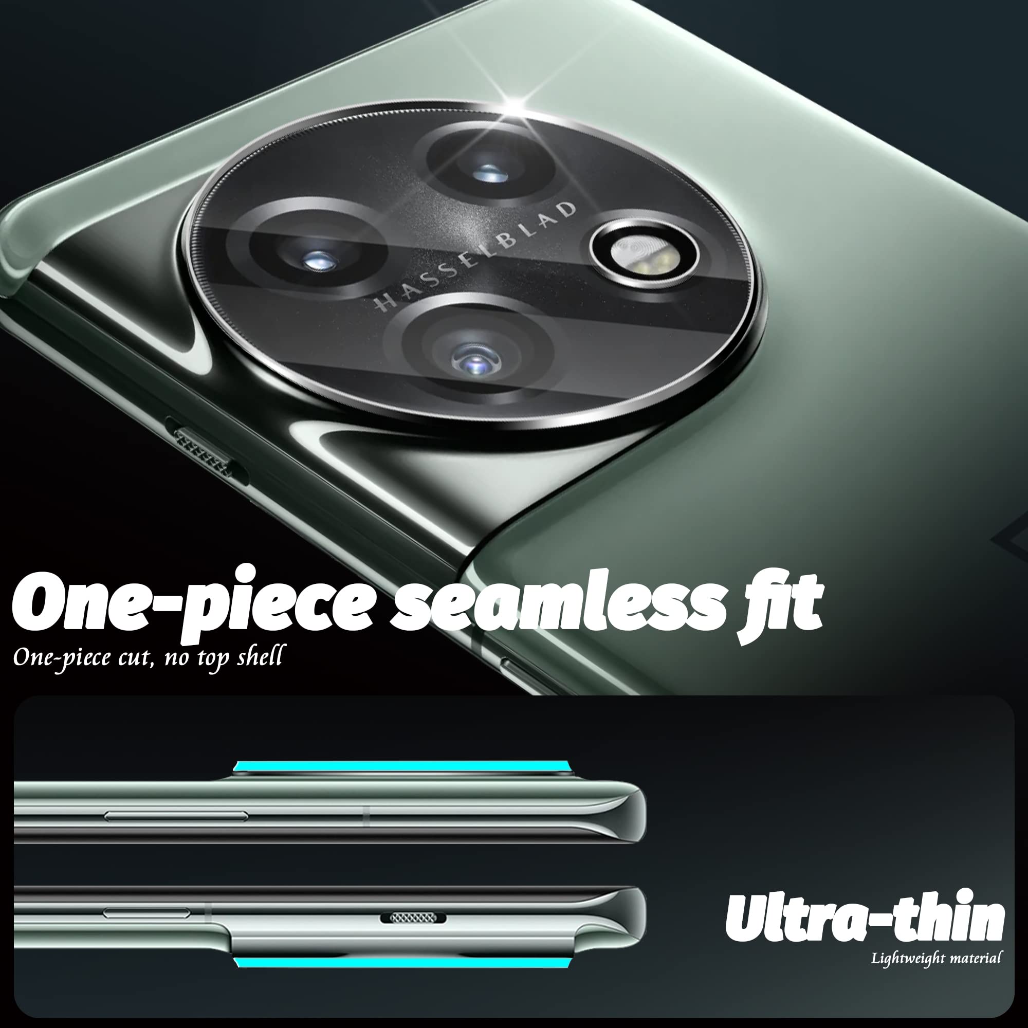 Orzero (4 Pack) Camera Lens Protector Compatible for OnePlus 11 5G, Protector de Cámera Solid Acrylic Cover 2.5D Arc Edges High Definition Bubble-Free