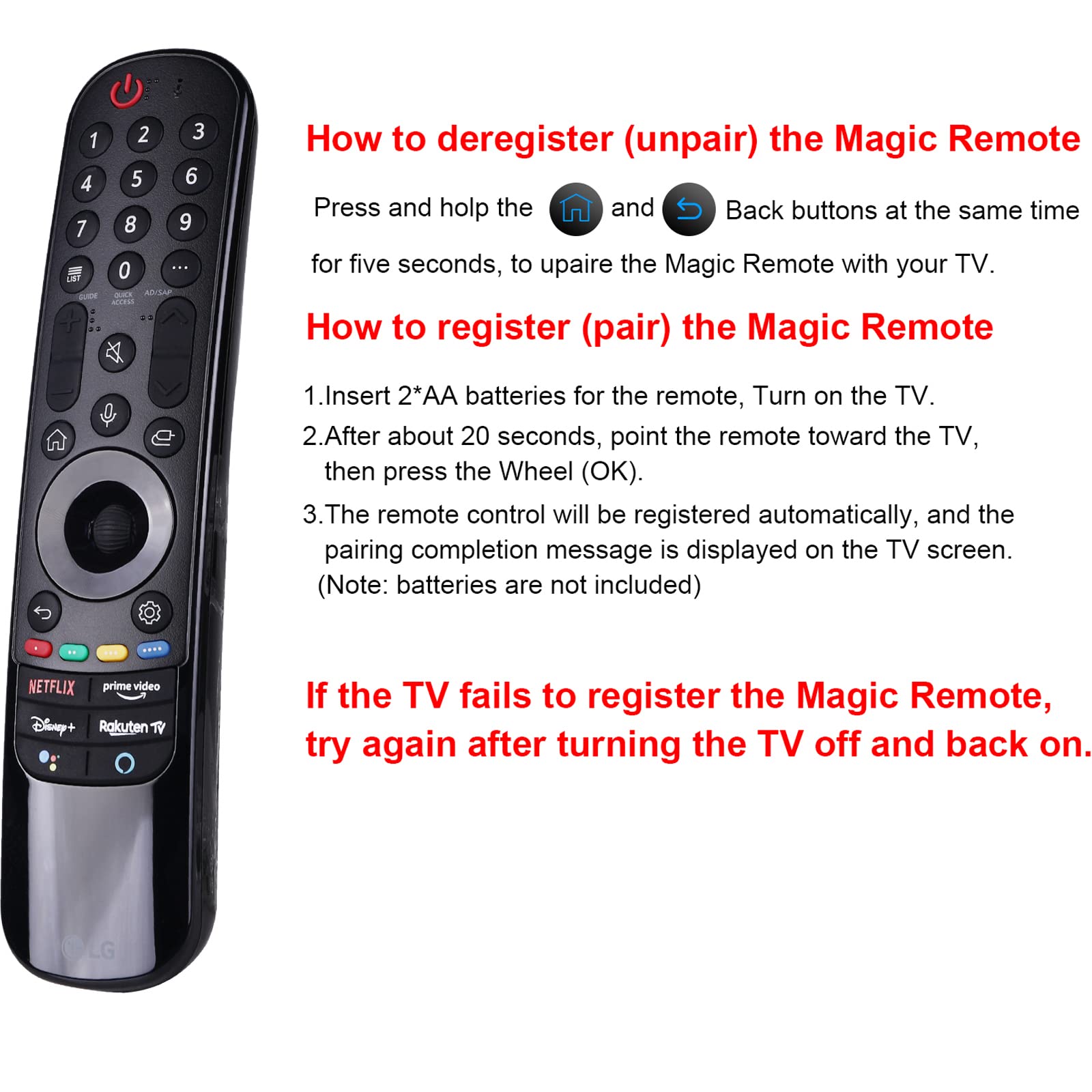 AN-MR21GA for LG-Magic-Remote Control Replacement Voice Remote, for LG UHD OLED QNED NanoCell 4K 8K Smart TV