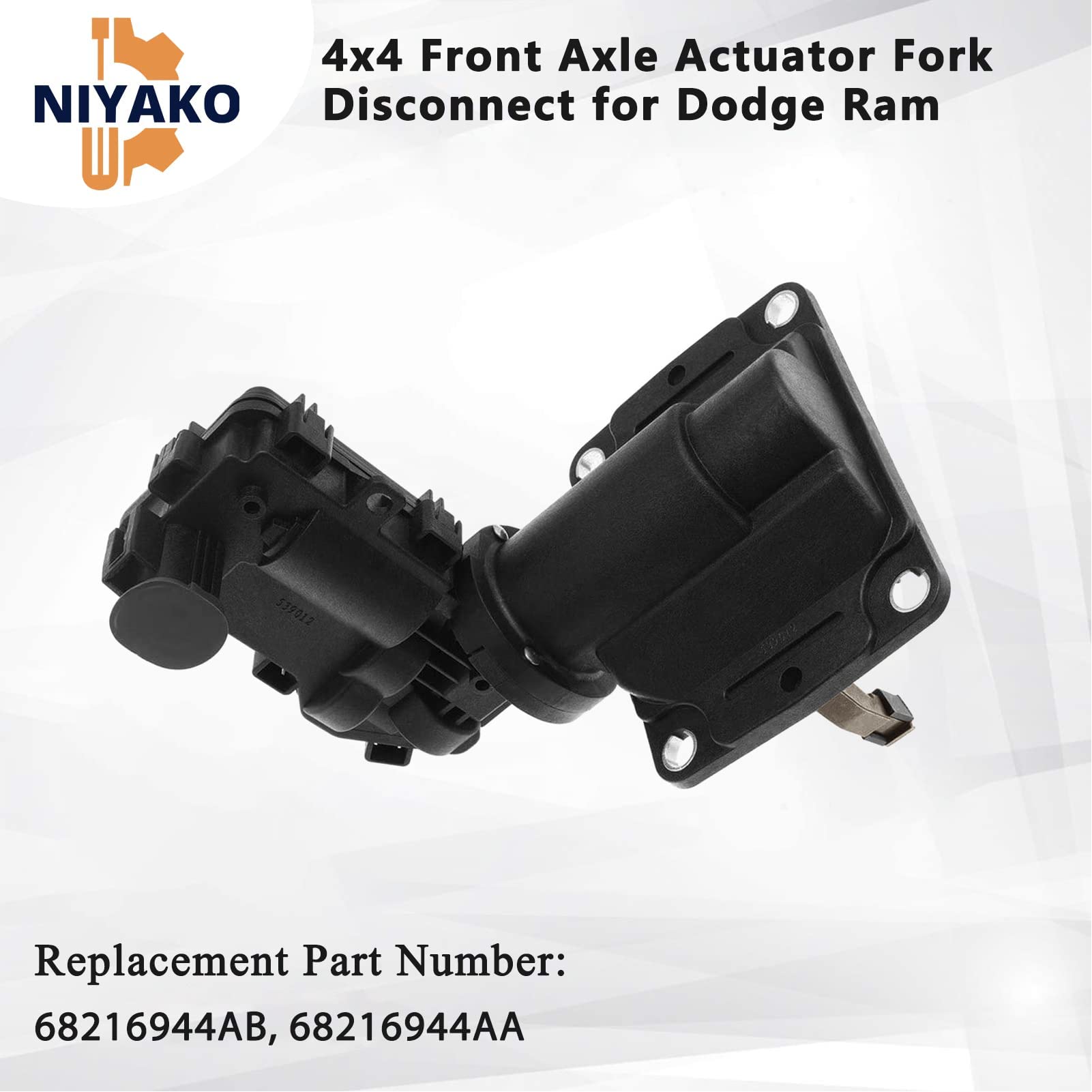Niyako 4x4 Front Axle Actuator Fork Disconnect Assembly Replacement# 68216944AA 68216944AB Fit 2013-2018 Ram 2500 3500 4WD