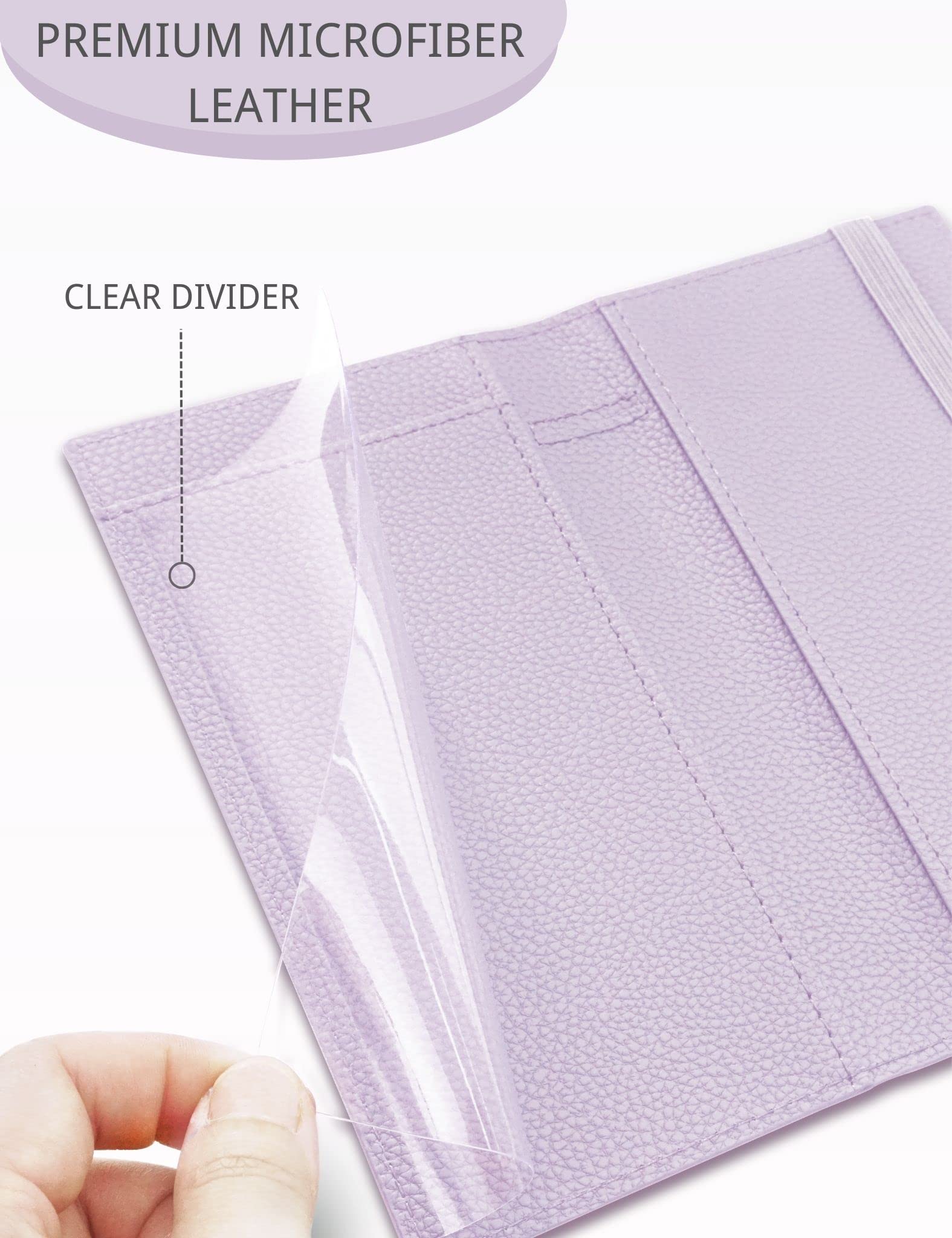 Zreal Checkbook Cover for Women, Premium Vegan Leather Checkbook Covers for Personal Checkbook with Pen Holder, Slim Checkbook Cover with Duplicate Flap (Light Purple)
