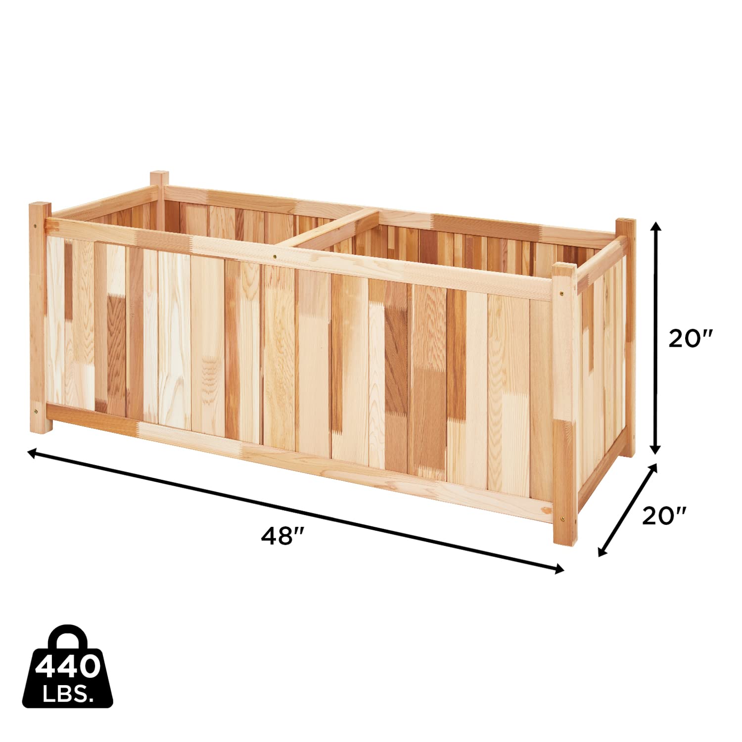 Jumbl Canadian Cedar Planter Box | Wood Garden Bed for Growing Flowers, Succulents & Other Plants at Home | Great for Outdoor Patio, Deck, Balcony