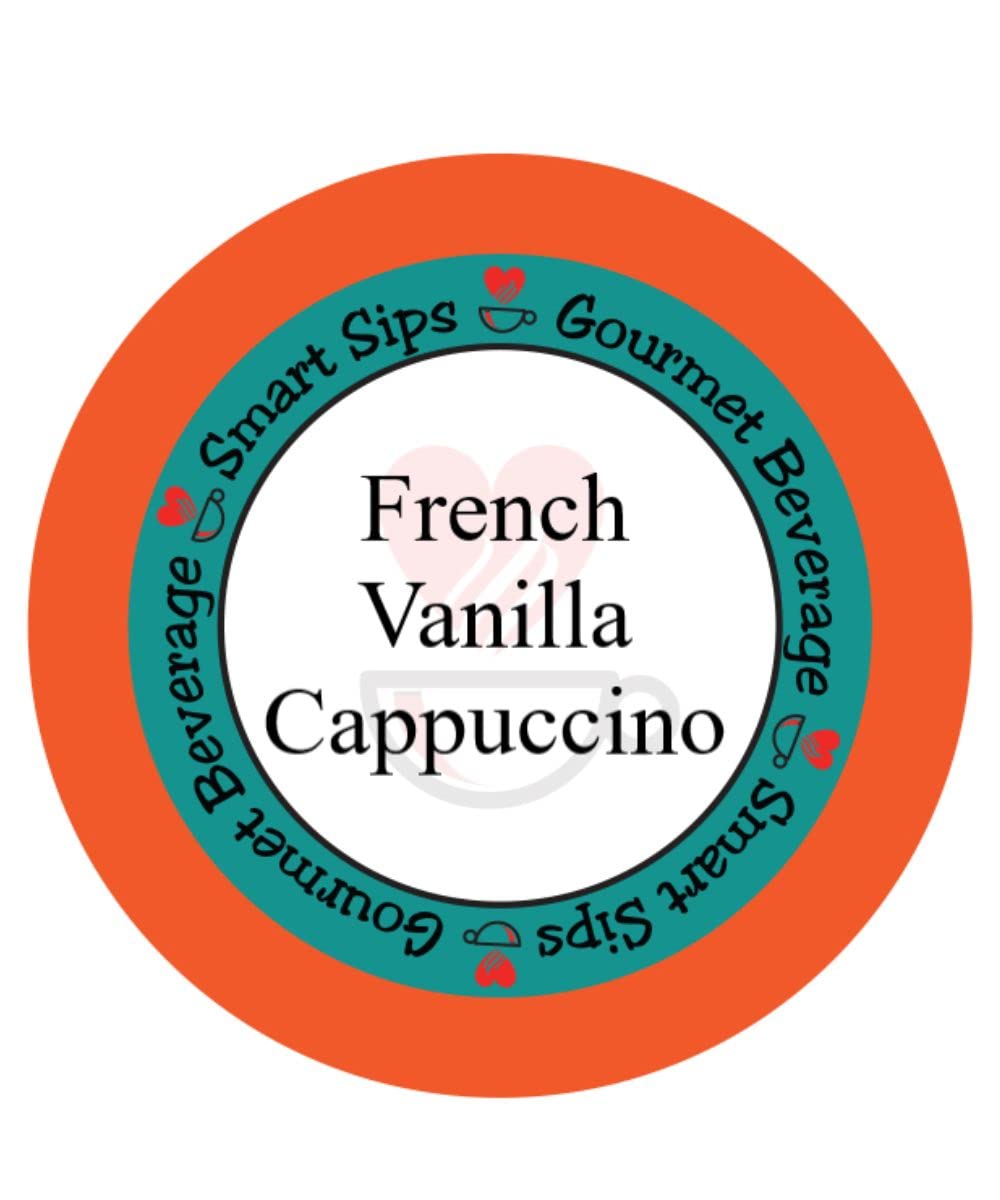 Smart Sips, French Vanilla Cappuccino | Gourmet Cappuccino Pods | For Keurig K-cup Brewing Machines | 24 Count | Rich & Flavorful