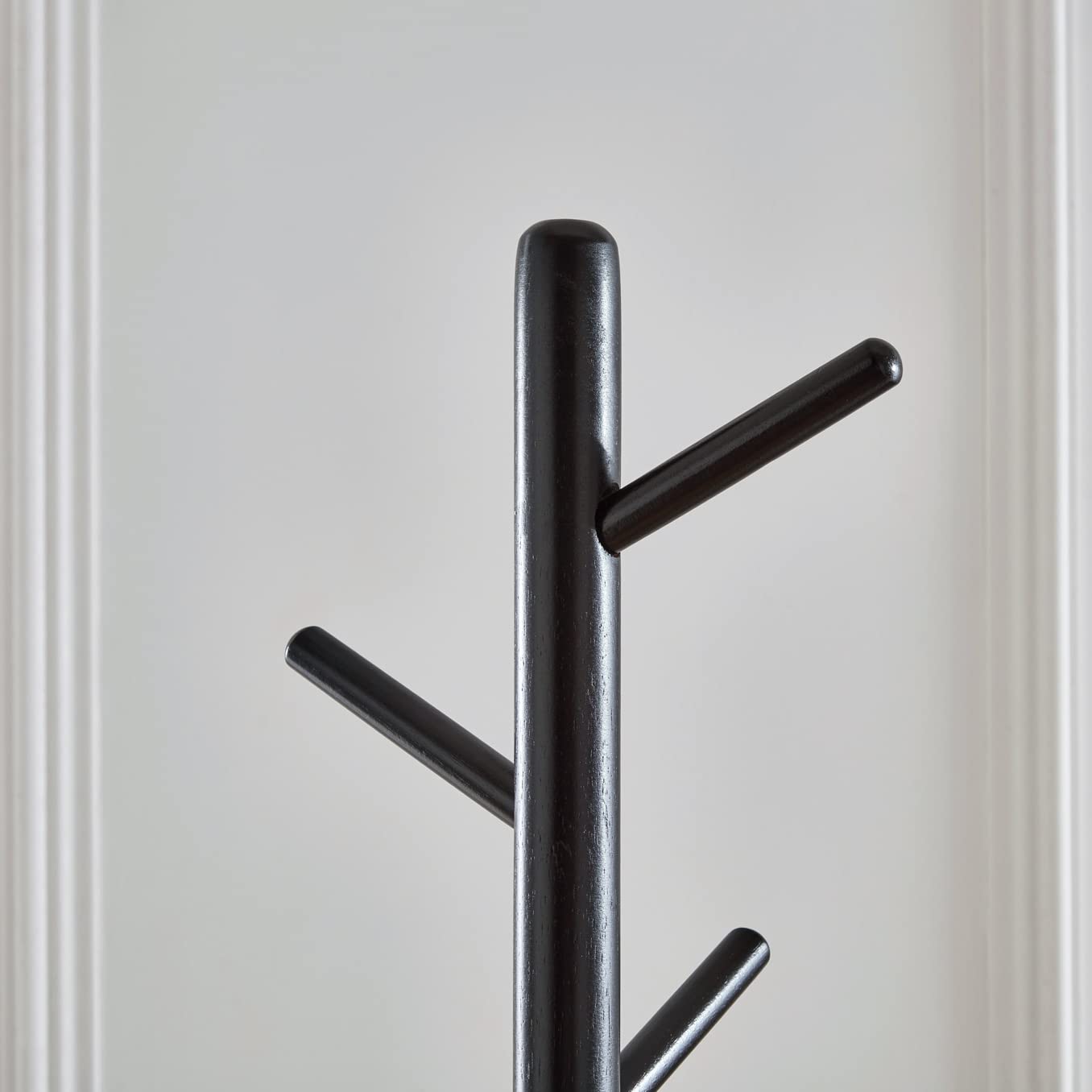 YEVONNIE Solid Rubber Wood Coat Rack, Free Standing Coat Rack, Tree-Shaped Coat Rack with 8 Hooks, 3 Height Options, for Clothes, Hats, Bags, for Living Room, Bedroom, Home Office