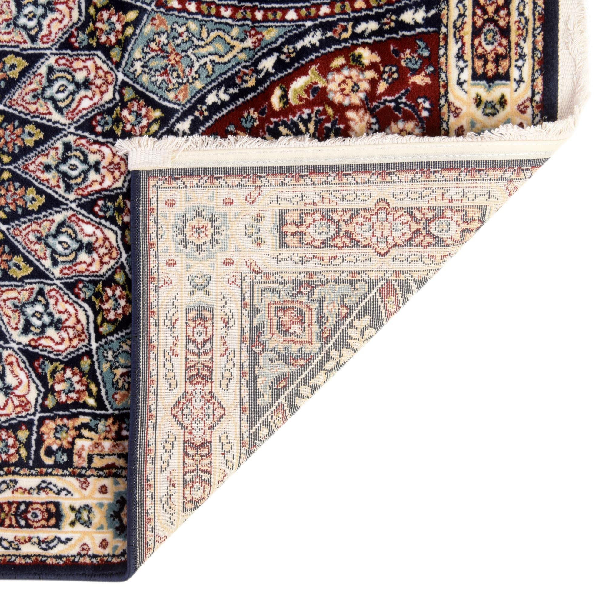 Rugs.com Rabia Collection Rug β 2' 7 x 12' Runner Navy Blue Low Rug Perfect for Hallways, Entryways