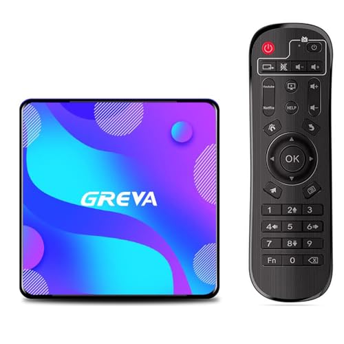 GREVA Android TV Box 11.0 4GB RAM 64GB ROM RK3318, 4K HDR Smart TV Box 2.4G/5G WiFi BT4.1, Streaming Media Player Set Top Box