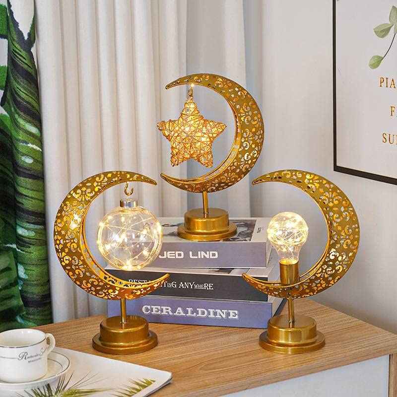 LED Magic Moon Night Light | Table Starry Lamp | Decorative Star | Decorative Ball | Office & Home Decor | Battery Operated Bedroom Light Night (Moonlight)