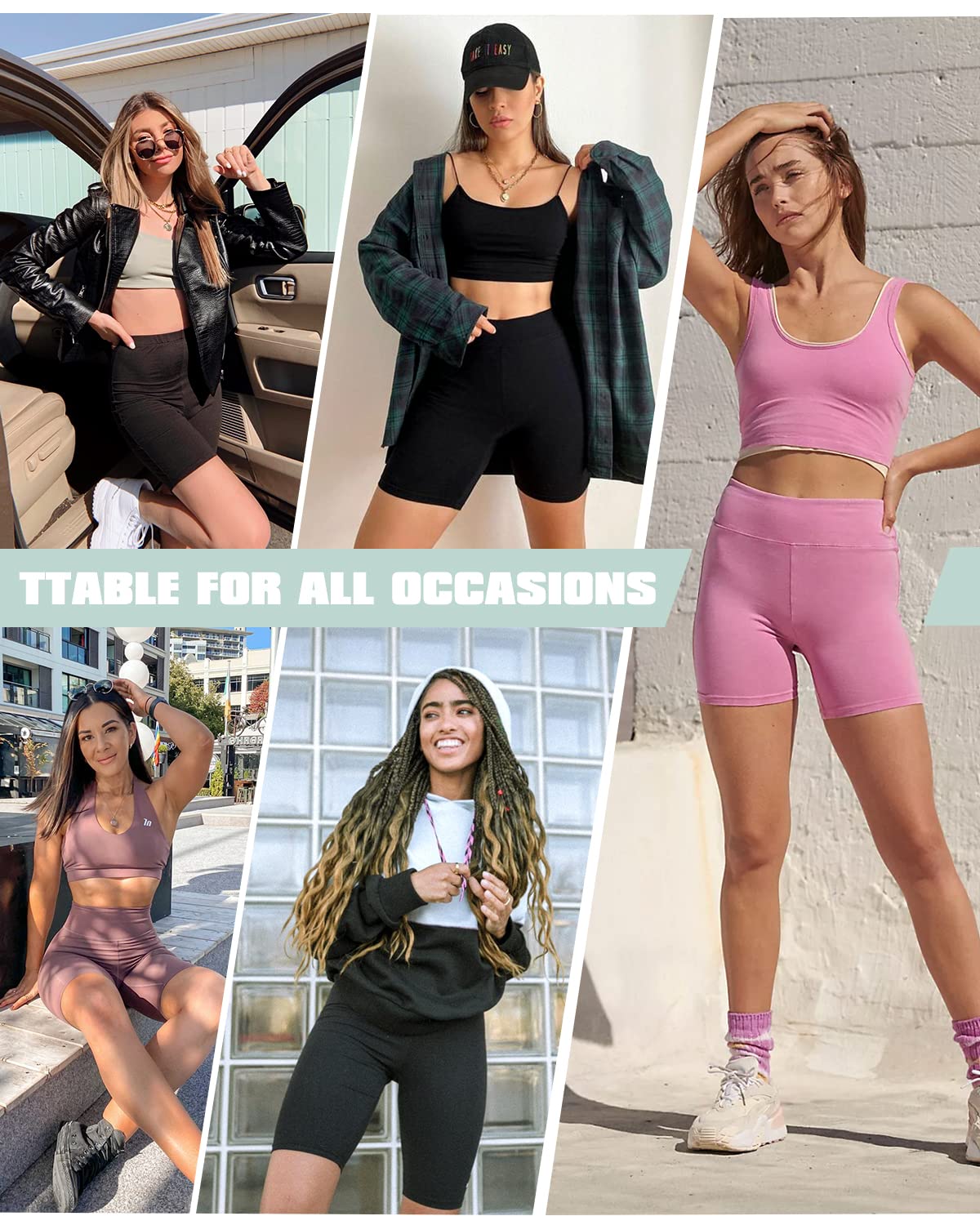 Diu Life 5 Pack High Waist Biker Shorts for Women - Buttery Soft 8" Womens Shorts for Workout, Yoga, Athletic