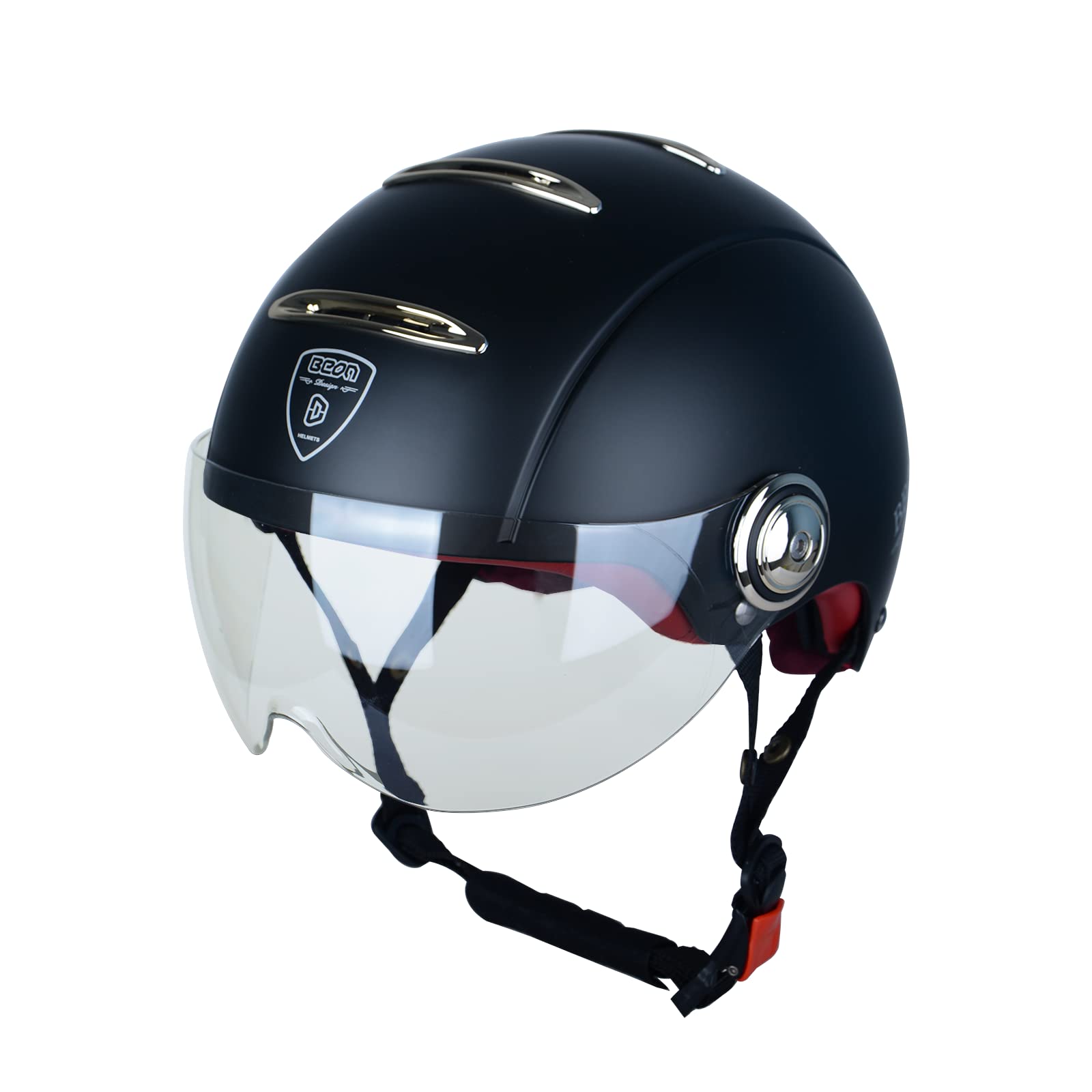 BEON Adult Bicycle Helmet with Tinted Visor Mountain & Road Bike Helmets for Men Women Cycling Helmet for Recreational Bicycling Jet Helmet for Riding Scooter