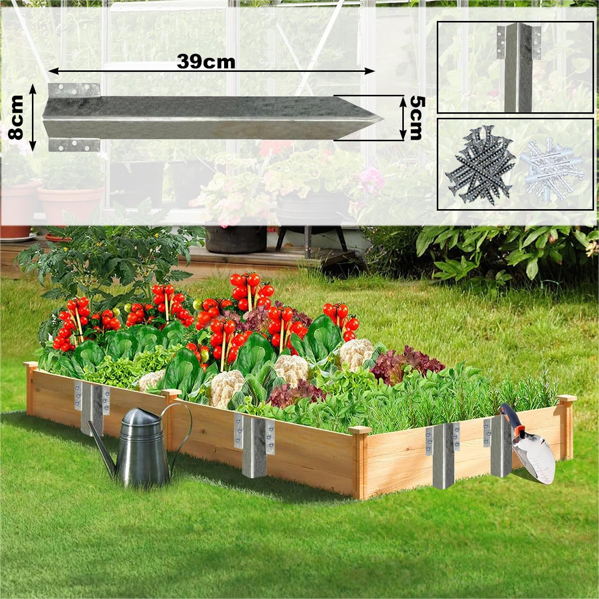 10pcs Sleeper Stakes,Metal Stakes Heavy Duty,Fence Post Repair Stakes Anchors Ground Spikes, Metal Stakes for Ground,Raised Garden Bed,Wooden Garden Edging Border,Driveway,Path Edging