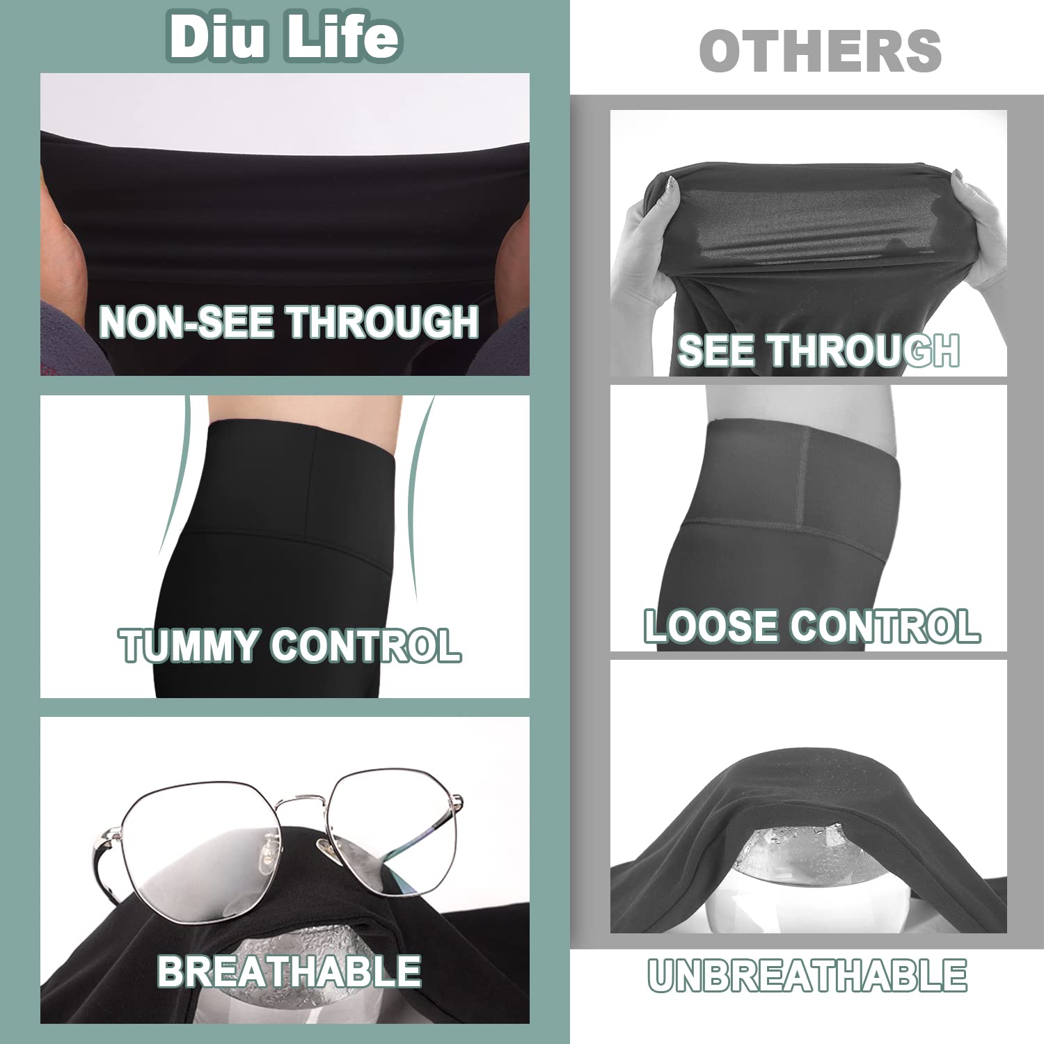 Diu Life 5 Pack High Waist Biker Shorts for Women - Buttery Soft 8" Womens Shorts for Workout, Yoga, Athletic