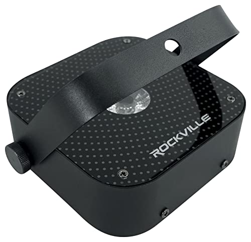 Rockville Mini RF1 V2 Black Recharegable Wash Light, RGBWA+UV, 12 Watts,| 4-Channel RF with Incldued Remote, 15 Hours Battery Life, Perfect for Parties, DJs, Events