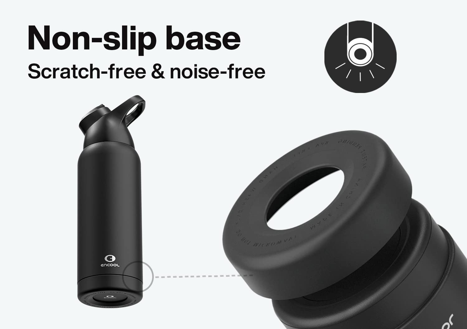 ENCOOL Insulated Stainless Steel Water Bottle with Straw and Carry Loop, Double Wall Cold for 36 Hours, Tritan Leak Proof Lid for Sports, Travel, 32 oz, Black Night