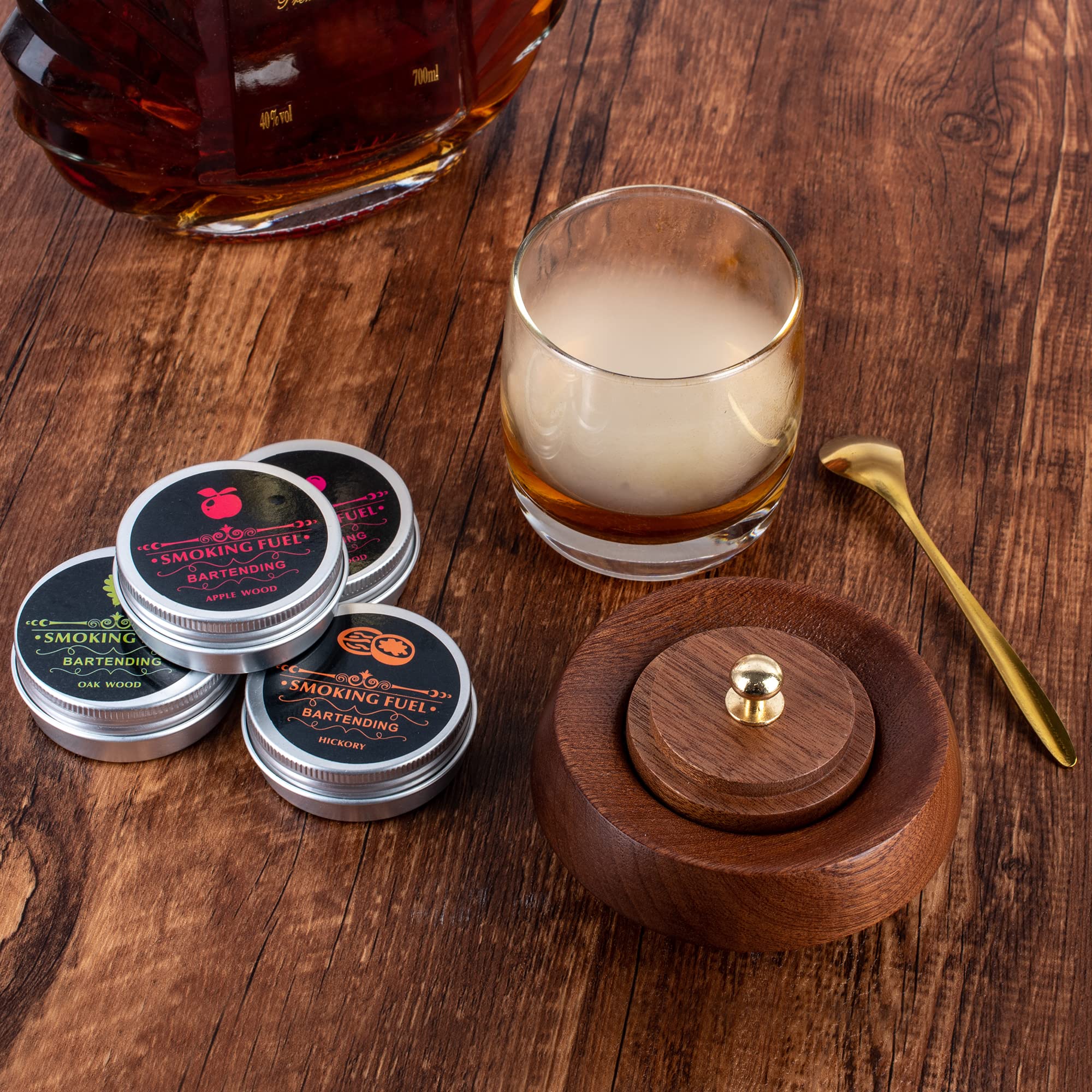 Cocktail Smoker Kit,Ziissup Old Fashioned Cocktail Kit With 4 Flavors of Wood Chips,Whiskey Smoker Kit,Bourbon Smoker kit is Idea Gift For Your Father, Friends & Lover