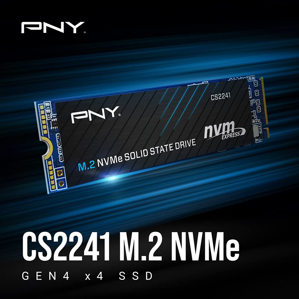 PNY CS2241 500GB M.2 NVMe Gen4 x4 Internal Solid State Drive (SSD) - M280CS2241-500-RB
