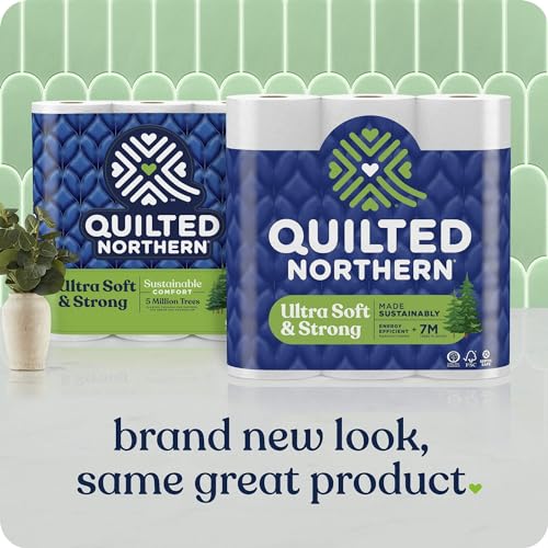 Quilted Northern Ultra Soft & Strong Toilet Paper, 32 Mega Rolls = 128 Regular Rolls, 5X Stronger*, Premium Soft Toilet Tissue with Recyclable Paper Packaging