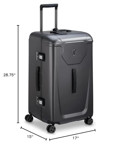 PEUGEOT Voyages Hardside Luggage with Spinner Wheels, Anthracite, 26 Inch Trunk