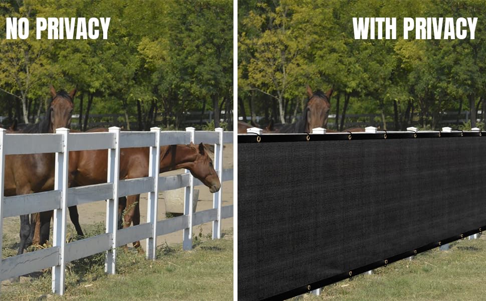 Cliselda 8ft x 50ft Privacy Fence Screen, Black Fence Covering Privacy with Grommets, Heavy Duty Fencing Mesh Shade Net Cover for Outdoor Yard Wall Garden Backyard Commercial Residential
