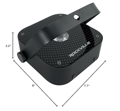 Rockville Mini RF1 V2 Black Recharegable Wash Light, RGBWA+UV, 12 Watts,| 4-Channel RF with Incldued Remote, 15 Hours Battery Life, Perfect for Parties, DJs, Events