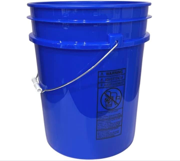 House Naturals 5 Gallon Plastic Blue Food Grade Made in USA Bucket Container with Air Tight Screw on Lid (Pack of 3)