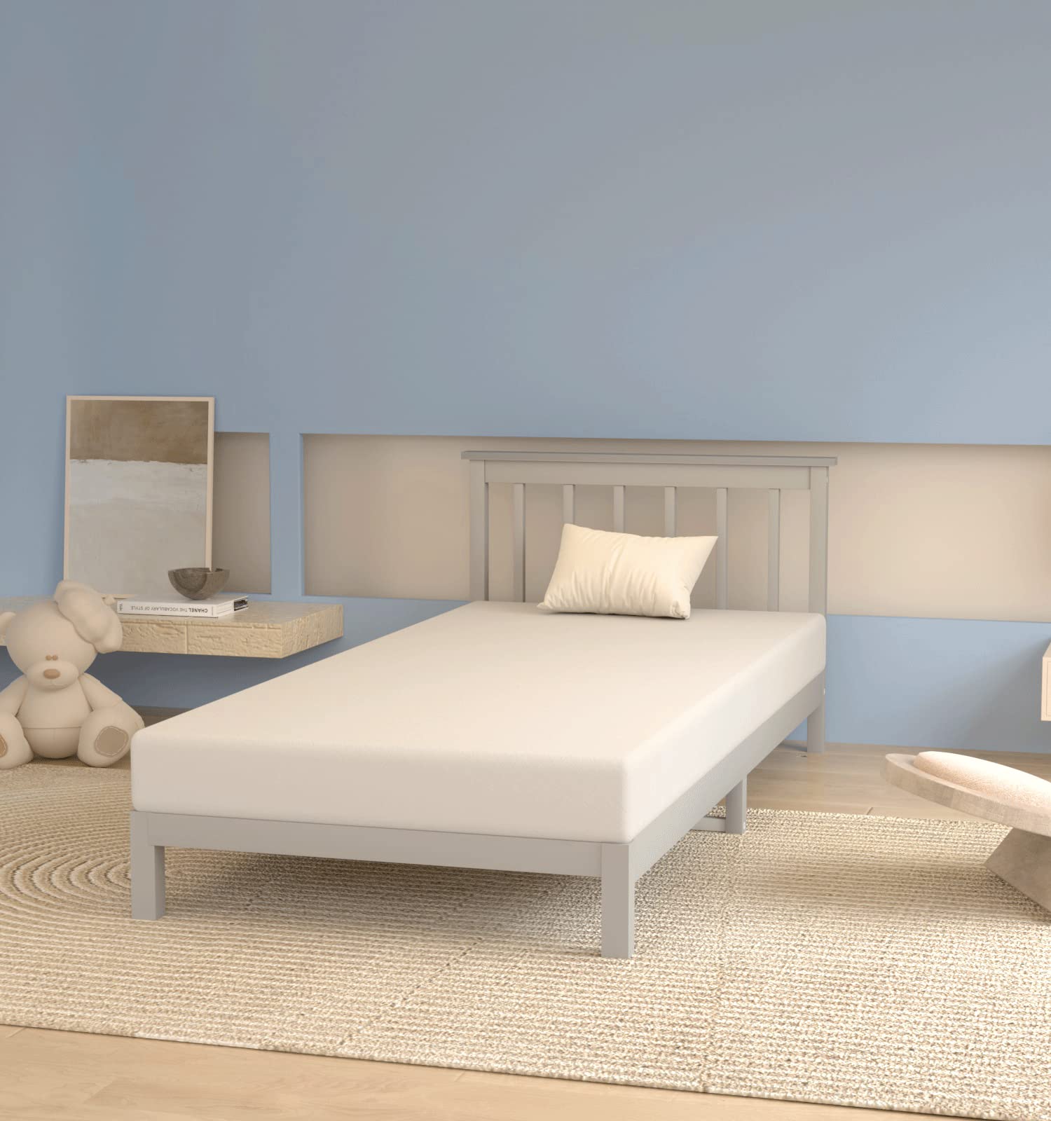 Dkeli Twin Mattress, 8 Inch Gel Memory Foam Mattress for Cool Sleep & Pressure Relief, Medium Firm Single Twin Mattress for Kids, Bed-in-a-Box, CertiPUR-US Certified
