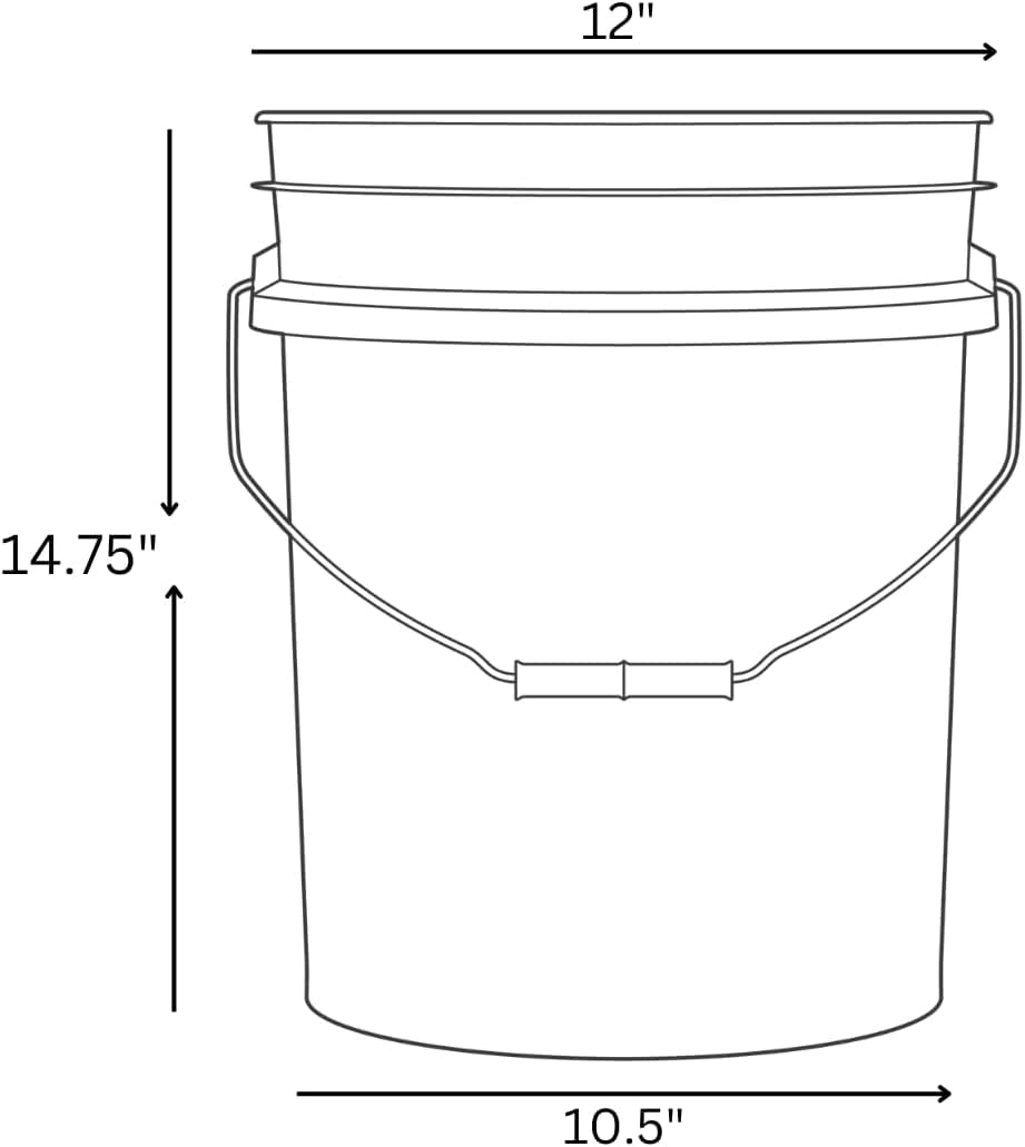 House Naturals 5 Gallon Plastic Blue Food Grade Made in USA Bucket Container with Air Tight Screw on Lid (Pack of 3)