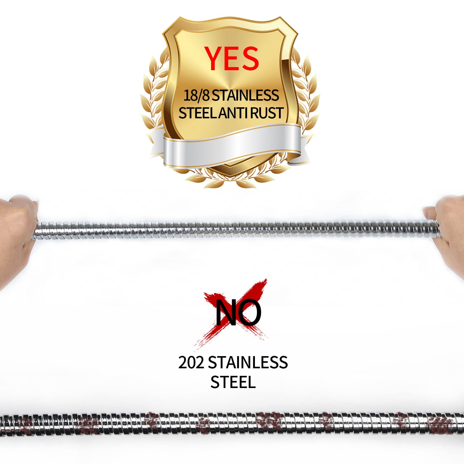 Shower Hose Extra Long 79 inches Long Shower Head Hose Replacement Stainless Steel Shower Head Extension Hose Flexible and Durable Shower Pipe with Brass Insert and Nut