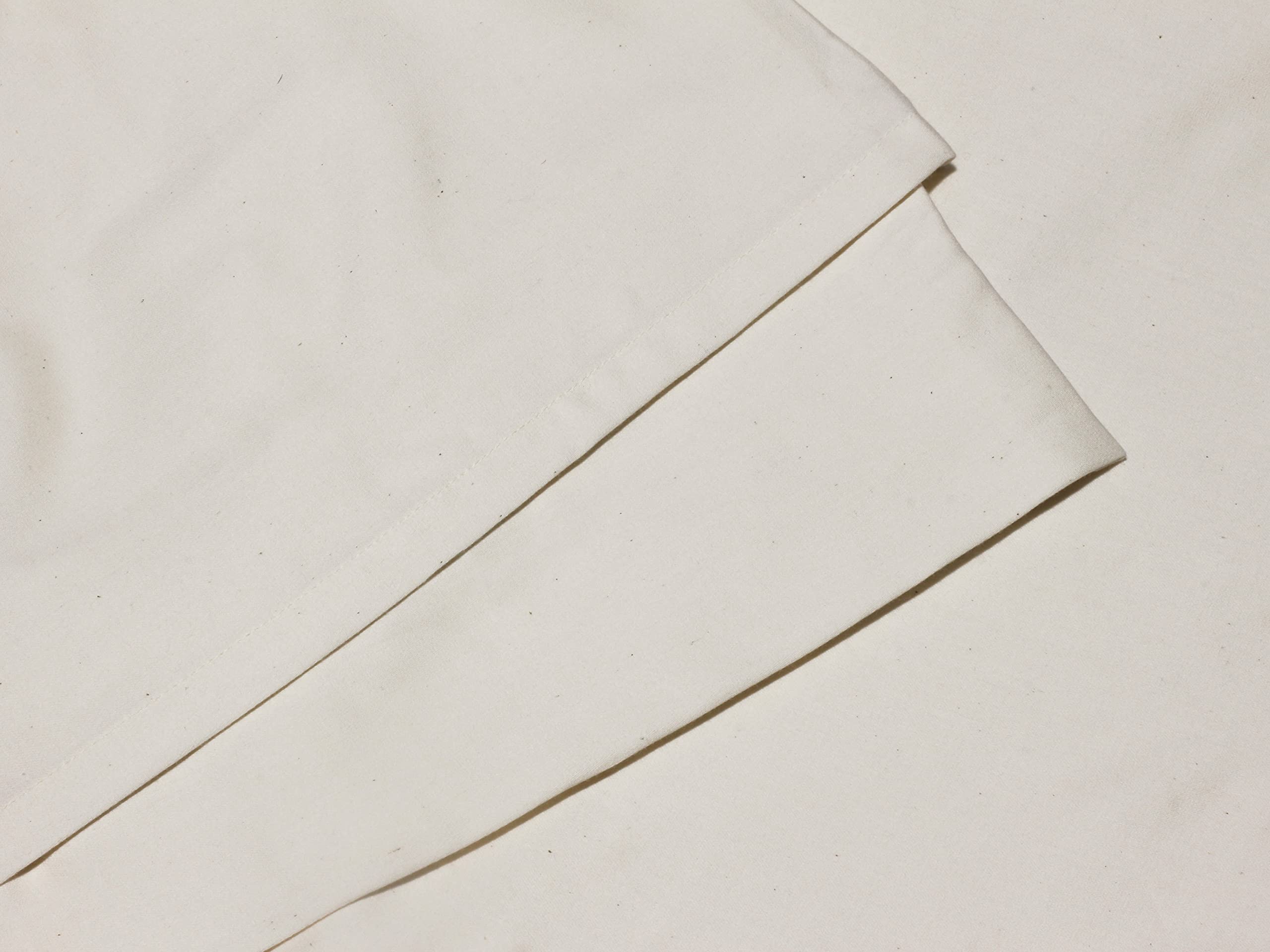 Organic Cotton Standard Size Pillowcases - Off-White, GOTS Certified, 400 Thread Count, 21"x30", Unbleached, Dye-Free All Natural 100% Cotton Pillow Cases (Off-White, Standard Size - Set of 2)