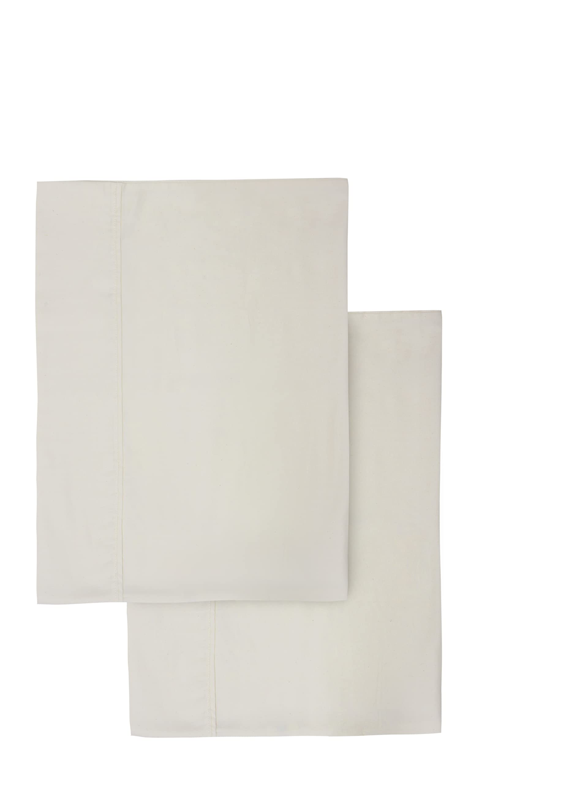 Organic Cotton Standard Size Pillowcases - Off-White, GOTS Certified, 400 Thread Count, 21"x30", Unbleached, Dye-Free All Natural 100% Cotton Pillow Cases (Off-White, Standard Size - Set of 2)