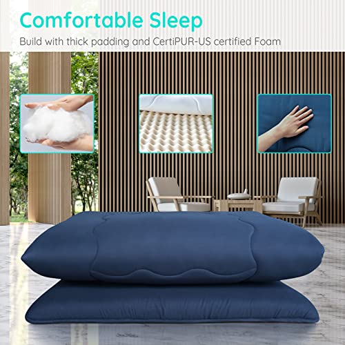 WAVV 4 inch Full Futon Mattress,Updated Japanese Floor Mattress Thicken Tatami, Foldable Sleeping Roll up Mattress with CertiPUR-US Certified Breathable Cover for Guest, Kids Floor Pad,Camping