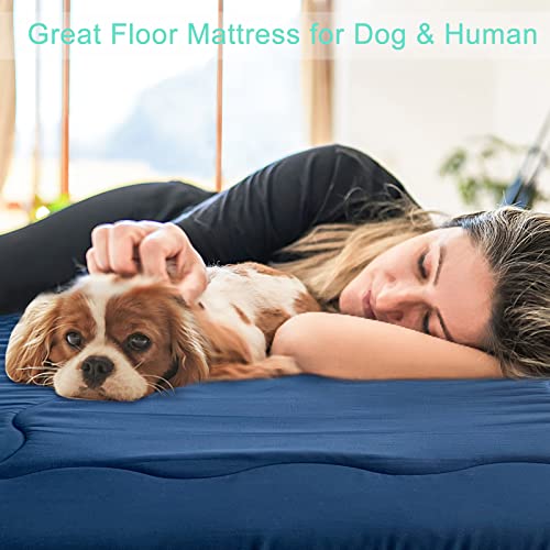 WAVV 4 inch Full Futon Mattress,Updated Japanese Floor Mattress Thicken Tatami, Foldable Sleeping Roll up Mattress with CertiPUR-US Certified Breathable Cover for Guest, Kids Floor Pad,Camping