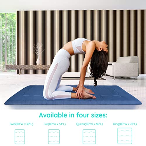 WAVV 4 inch Full Futon Mattress,Updated Japanese Floor Mattress Thicken Tatami, Foldable Sleeping Roll up Mattress with CertiPUR-US Certified Breathable Cover for Guest, Kids Floor Pad,Camping