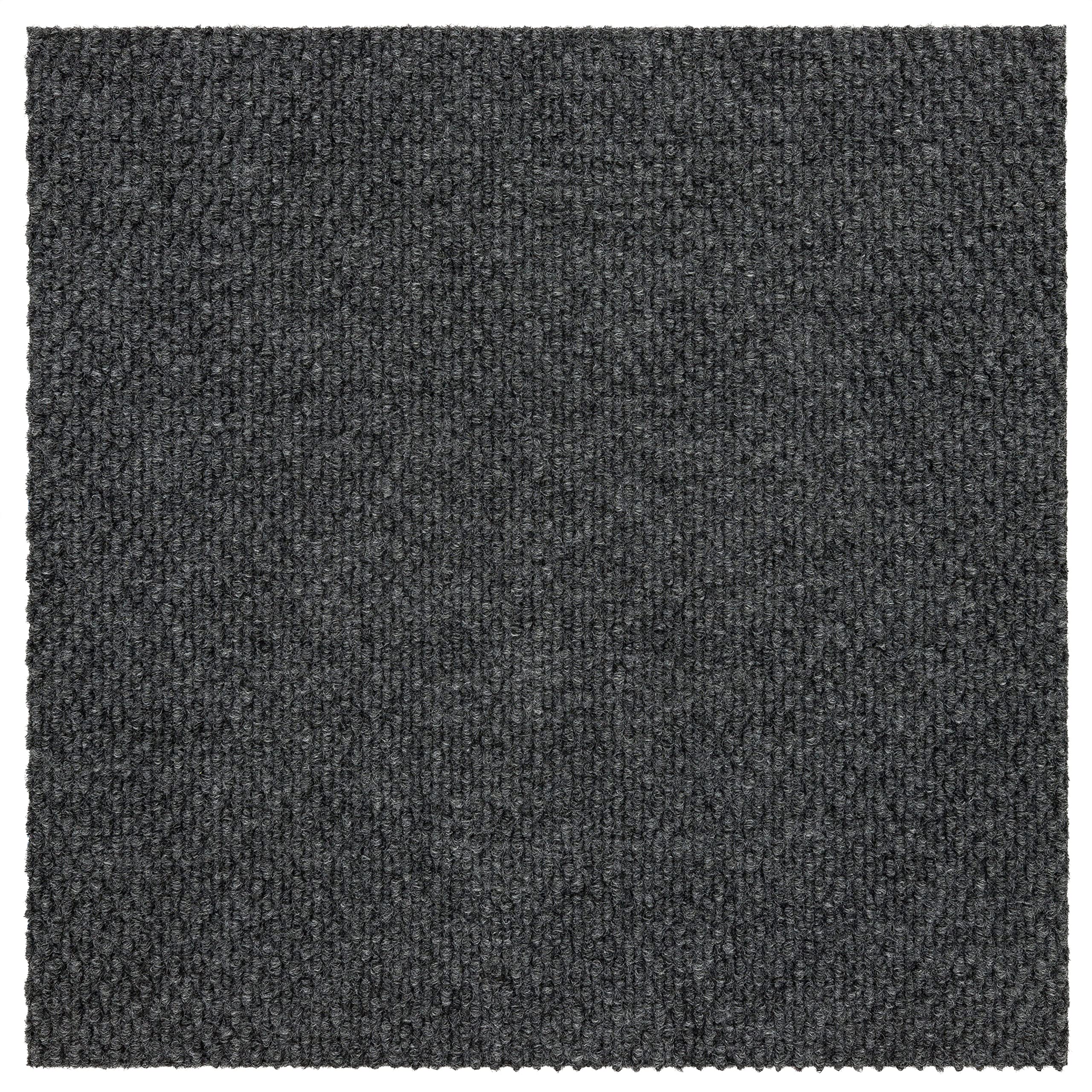 Mohawk Home 18" x 18" Indoor/Outdoor 0.25" Pile Height, Peel and Stick Carpet Tile, Grey Polyester, (10 Tiles) (22.5 sqft/Box)