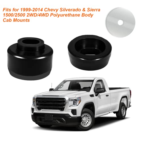 7-141 Body Cab Mounts for 1999-2014 Chevy Silverado & Sierra 1500/2500 2WD/4WD ββ Body Mount Bushing Kit (24PCS Black)
