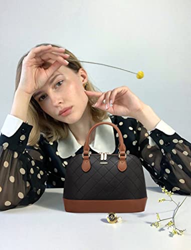 LOVEVOOK Small Purse Crossbody Bags for Women Quilted-Black/Brown