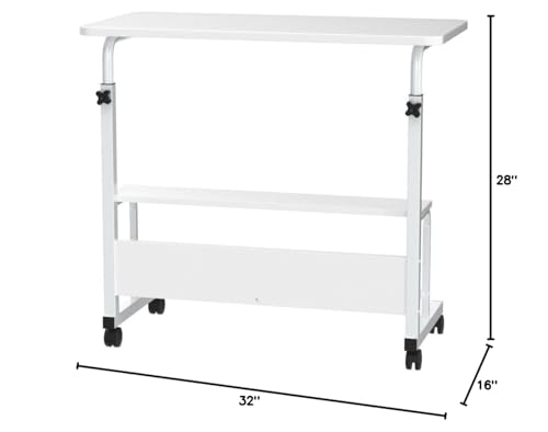 Fuwobriva Laptop Desk Removable and Adjustable Height Table for Table Lazy Sofa Table Office Desk Home Student Writing Desk Desk, Small Standing Desk with Storage TV Tray Table, Beige (desk01)