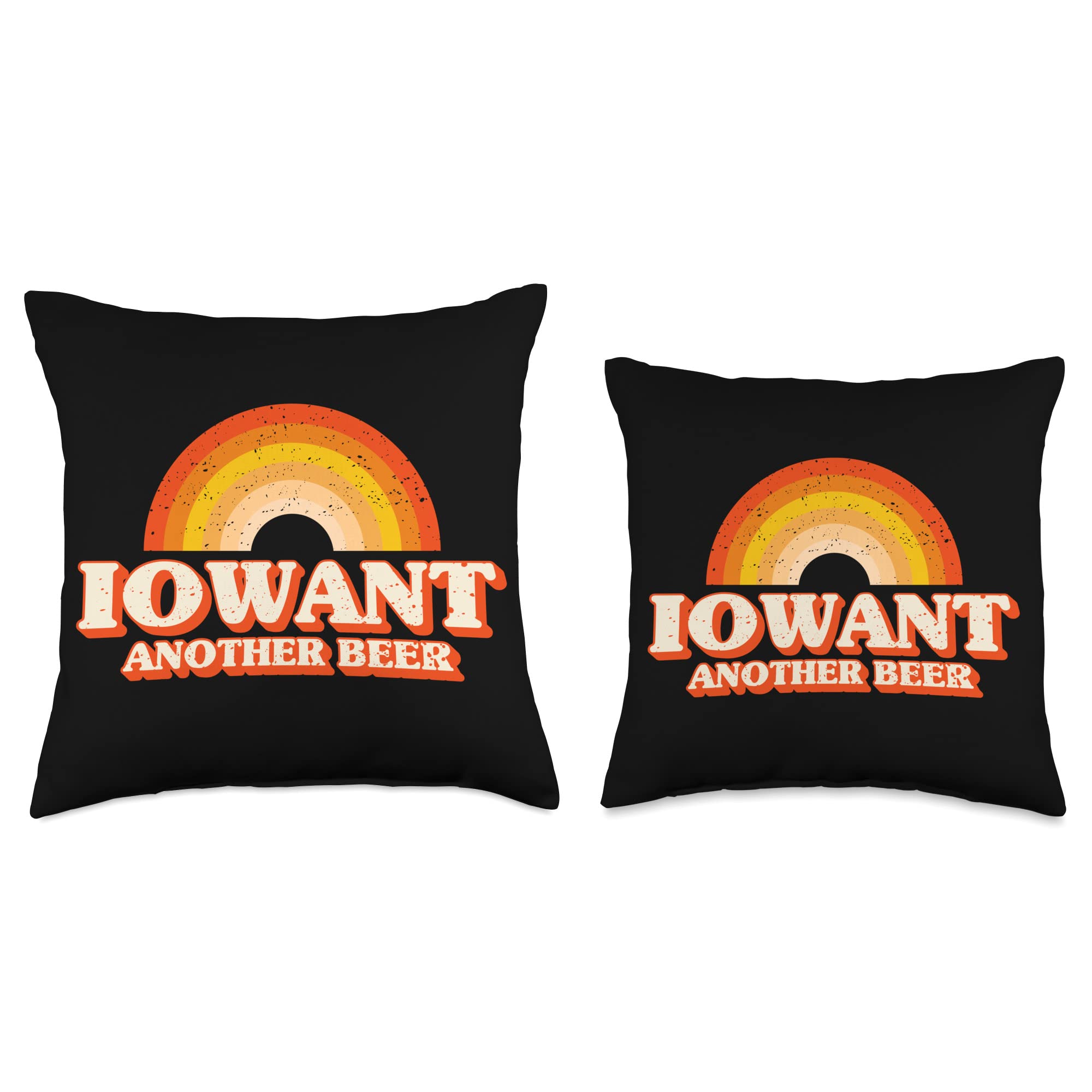 Funny Iowa State Map USA Flag Beer Drinking Beer Distressed Iowa State Map Throw Pillow, 16x16, Multicolor