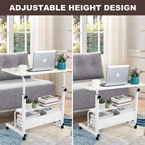 Fuwobriva Laptop Desk Removable and Adjustable Height Table for Table Lazy Sofa Table Office Desk Home Student Writing Desk Desk, Small Standing Desk with Storage TV Tray Table, Beige (desk01)