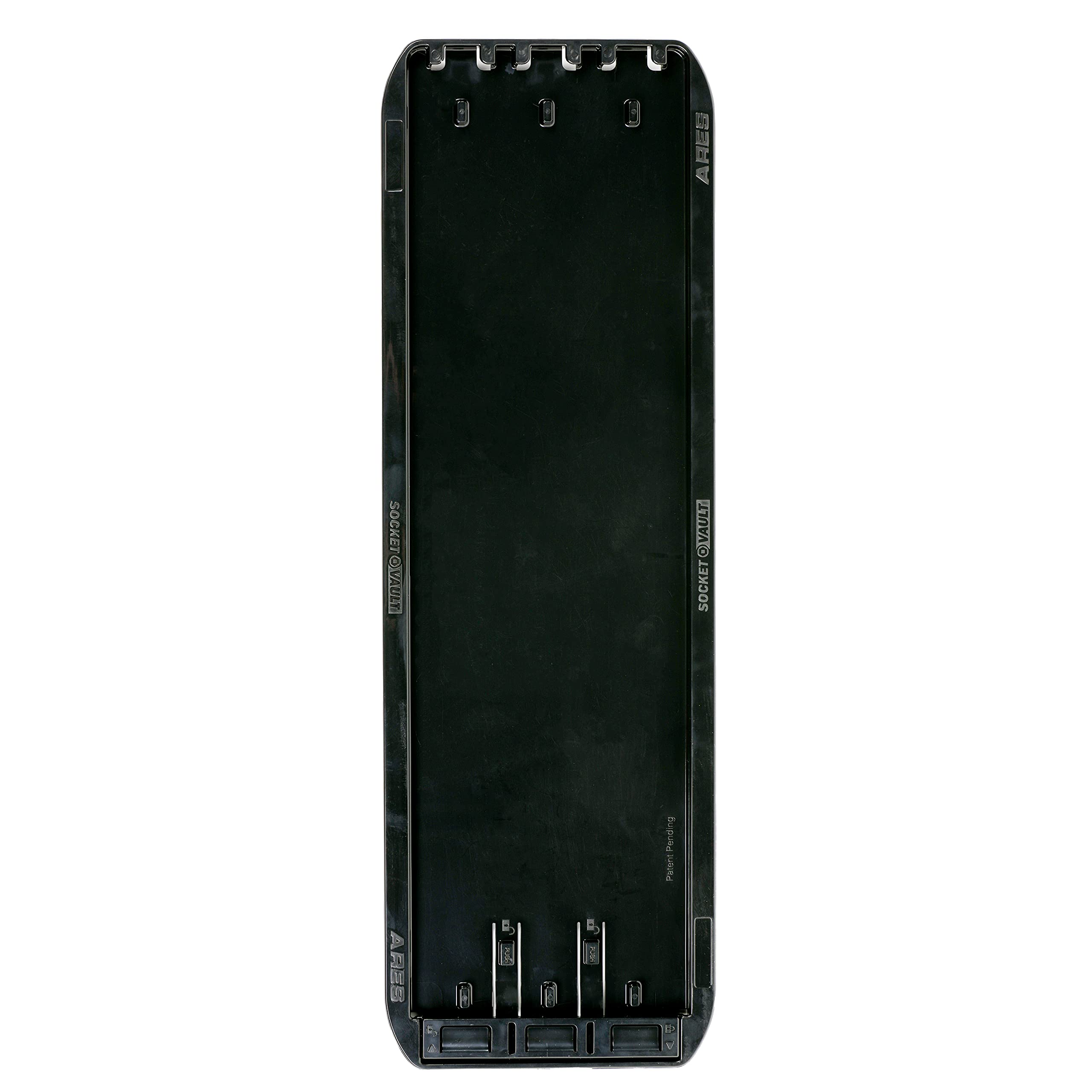 ARES 60142 - SOCKET VAULT 3-Piece 17.5-Inch Socket Rail Organizer Tray β Reinforced Plastic Tray Locks 3 17-Inch Aluminum Rails in Place β Includes 6 Locking End Caps for ARES Aluminum Socket Rails