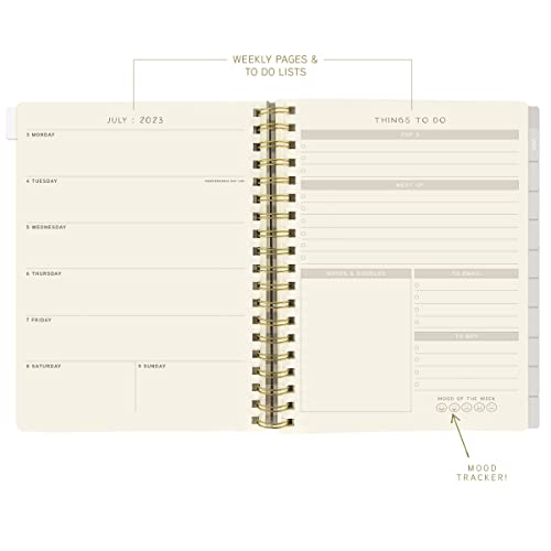 Graphique 2024 Spiral Frosted Cover Planner | 18 Month Organizer July 2023 - Dec. 2024 | Weekly & Monthly Spreads | To-Do & Note List | Reference Tabs | Reminder Stickers | Snoopy House | 6” x 8”