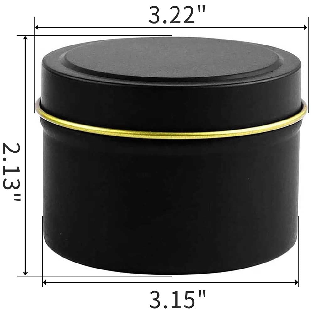 Bunhut Candle Tins,24 Pack 8oz Candle Tins for Making Candles,Bulk Candle Jars with Lids,Candle Containers for DIY Candle Making,Black Candle Tins,Empty Candle Jars for Making Candles (black-8 oz)