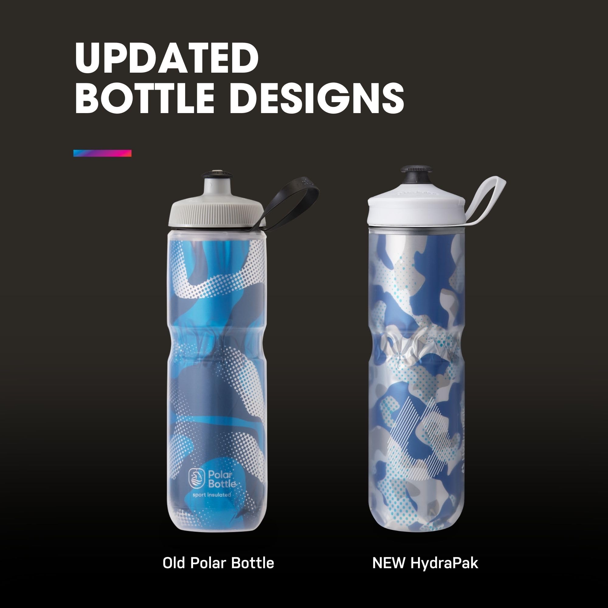 Polar Bottle – Sport Insulated 20oz Nimbus, Seaside Blue & Yellow – Leak Proof Water Bottles Keep Water Cooler 2x Longer than a Regular Reusable Water Bottle