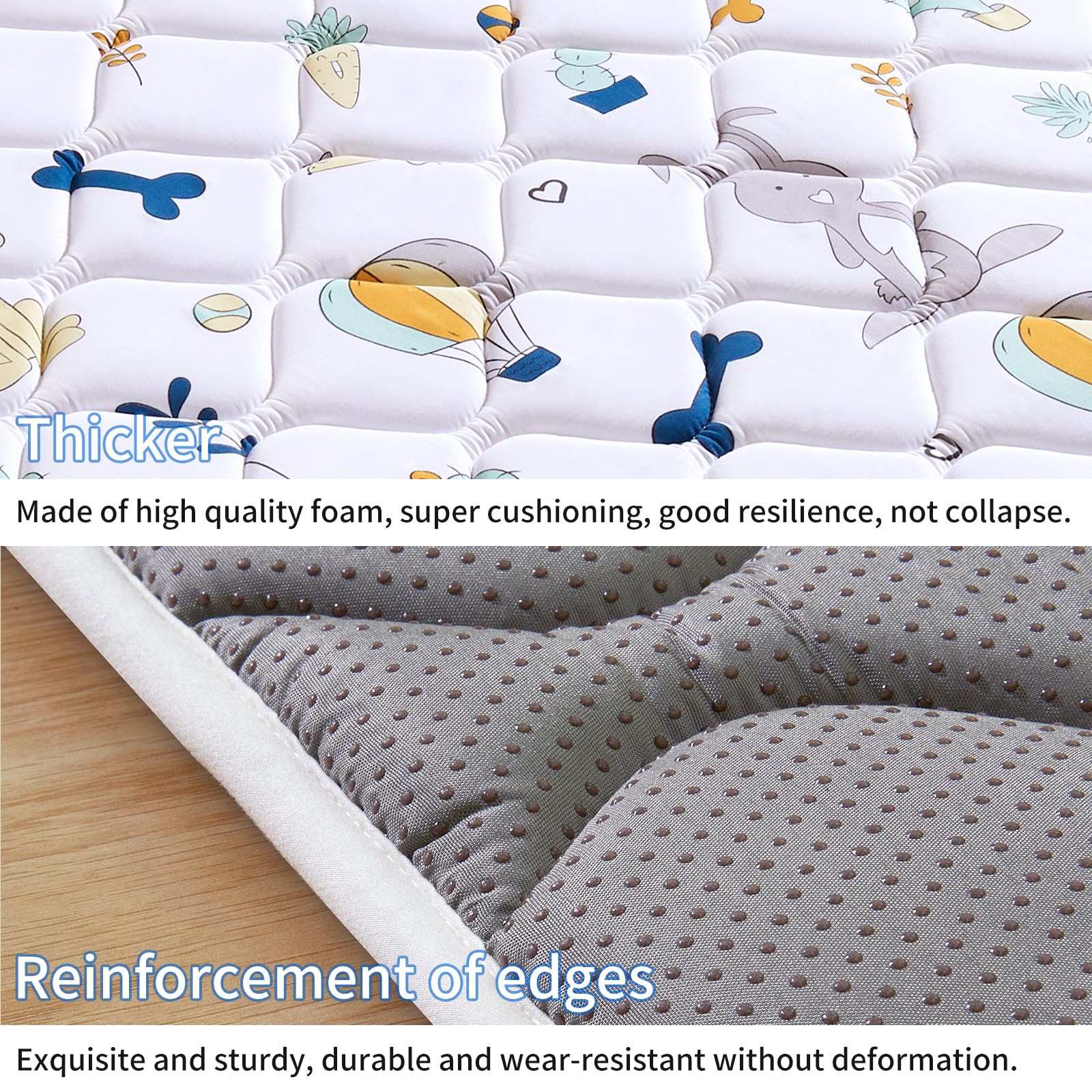 Premium Baby Play Mat 50" X 50", Thicken Foam One-Piece Crawling Mat, Non-Slip Cushioned Baby Playmats for Infants, Babies, Toddlers, Foldable and Machine Washable
