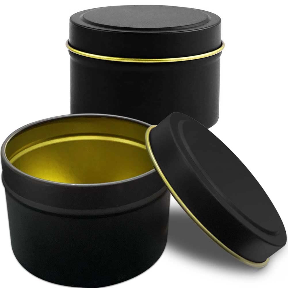 Bunhut Candle Tins,24 Pack 8oz Candle Tins for Making Candles,Bulk Candle Jars with Lids,Candle Containers for DIY Candle Making,Black Candle Tins,Empty Candle Jars for Making Candles (black-8 oz)