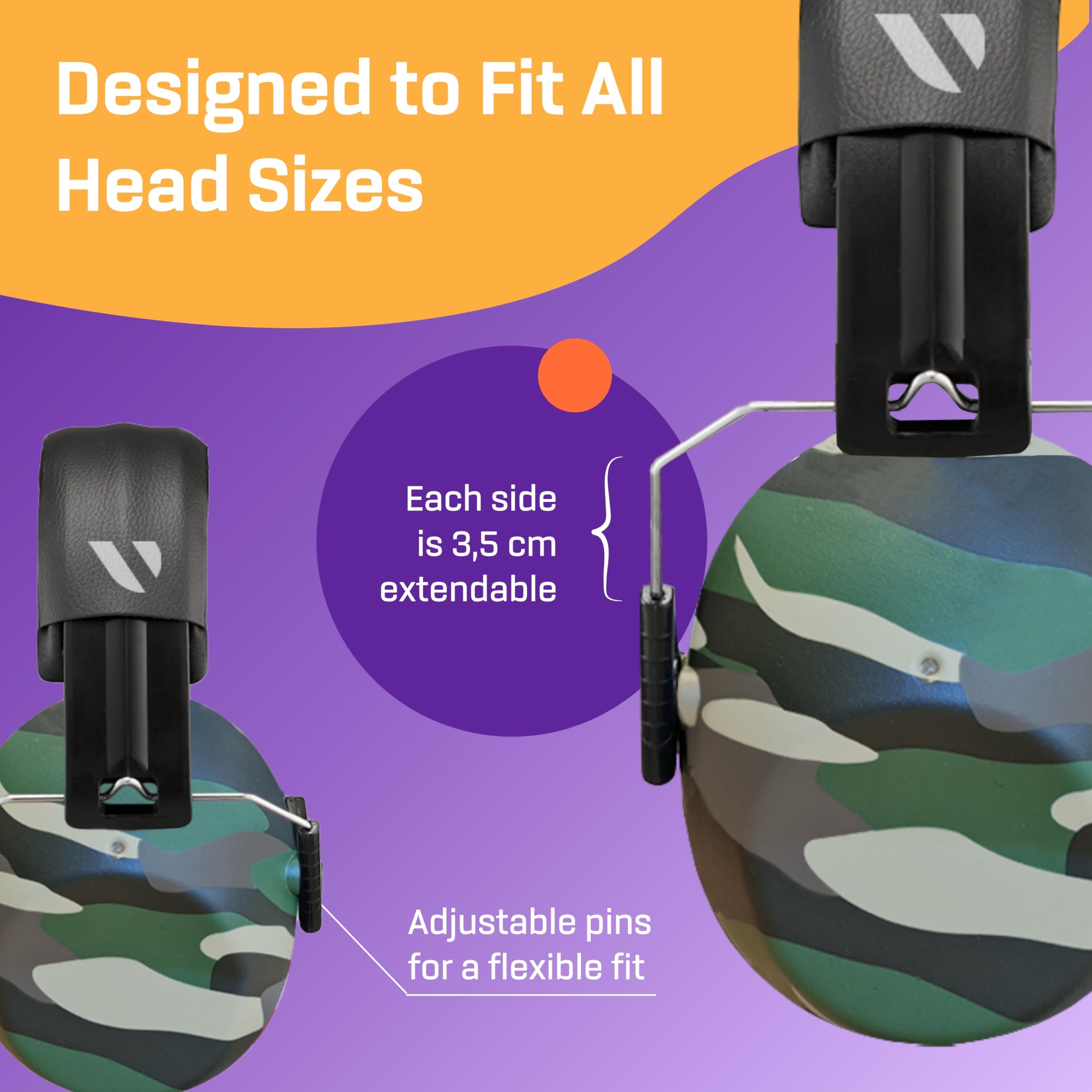 Vanderfields Hearing Protection Ear Muffs for Noise Reduction, 26dB Certified, Noise Cancelling Safety Ear Protection for Shooting, Adult Headphones for Lawn Mowing, DIY, Construction, Woodworking