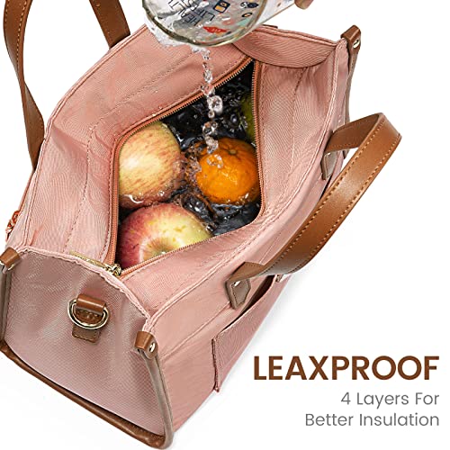 LOVEVOOK Lunch Bag Women,Lightweight Insulated Lunch Box for Picnic Beach,Pink,S